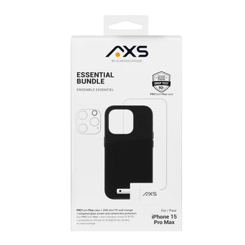 AXS - Essential Bundle Étui PROTech Plus, Protecteur d'écran et chargeur mural 20W pour Apple ...