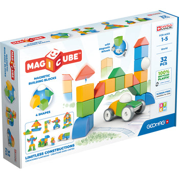 Geomag - Formes Magicubes recyclées - Ensemble de 32 | bureauengros.com
