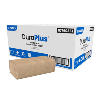 DuraPlus Essuie-mains pliés DP0351 - Kraft - 16 paquets de 250 feuilles ...