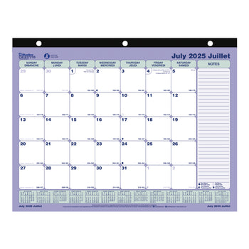 Blueline - 2025-2026 sous-main académique mensuel - 11 po x 8-1/2 po ...