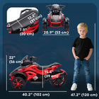 Qaba - VTT pour enfants 12V à 4 roues, alimenté par batterie - rouge ...