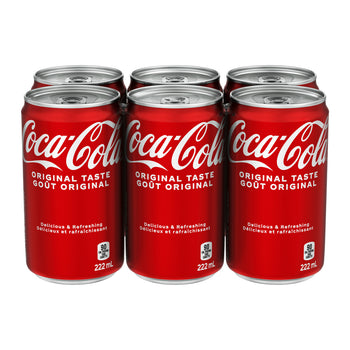 Coca-Cola - Cannettes, 222 mL, 6 Pack, 4 Sets | bureauengros.com