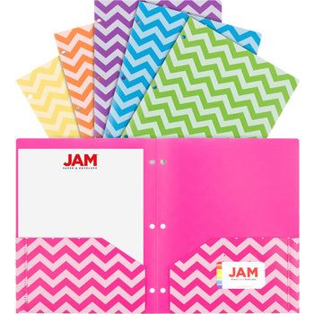 JAM Paper - Chemises plastiques couleur POP - 2 pochettes résistantes ...