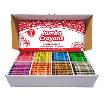 Cra-Z-Art - Jumbo Crayon Classroom Pack, 8 couleurs, boîte de 400 ...