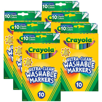 Crayola - Marqueurs ultra-propres, trait fin, couleurs classiques, 10 ...