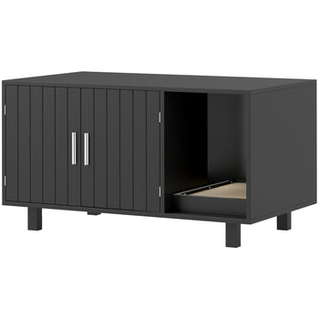 PawHut - Boîte de rangement pour litière de chat, table d’appoint avec ...