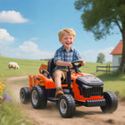Qaba - Tracteur électrique pour enfants 12V avec remorque et ...