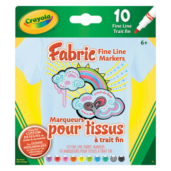 Crayola - Marqueurs pour tissus à trait fin - Paquet de 10 ...