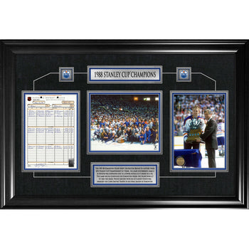 Edmonton Oilers 1988 Stanley Cup Champions Scoresheet Collage ...
