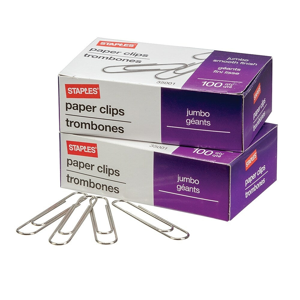 Staples - Trombones géants, antidérapants, paquet de 500 | bureauengros.com