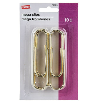 Staples – Trombones géants, doré, paquet de 10 | bureauengros.com