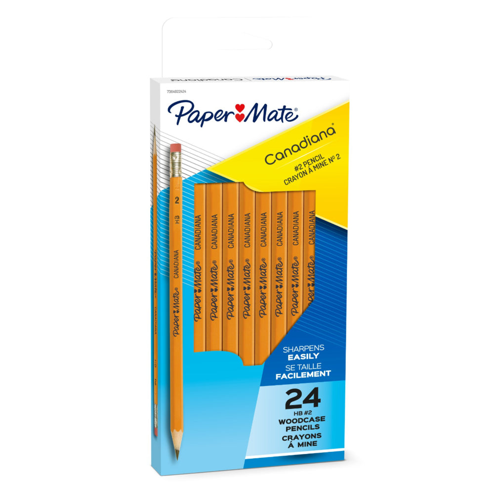 Paper Mate – Crayons Canadiana n° 2 HB, paquet de 24 | bureauengros.com