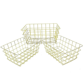 Cathay Importers - 12"W x 8"D x 5.5"H, Paniers treillis métalique d’or ...