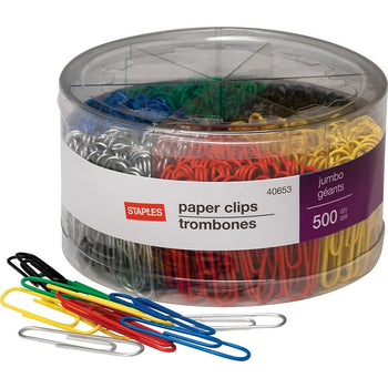 Trombones Staples géants recouverts de vinyle, couleurs variées, paquet ...