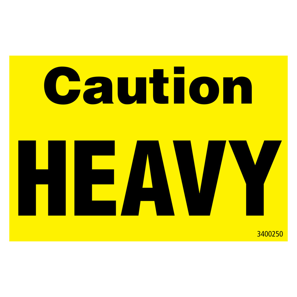 SPC - Étiquette Adhésive "Caution Heavy" - 2 po x 3 po - Noir Sur Jaune ...