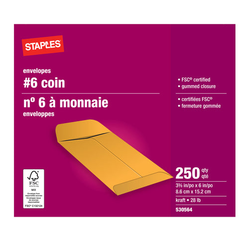 Enveloppes pour monnaie | bureauengros.com