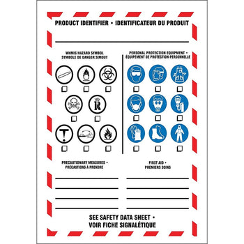 Étiquettes SIMDUT pour milieu de travail, 5 x 3,5 po, 5/paquet ...