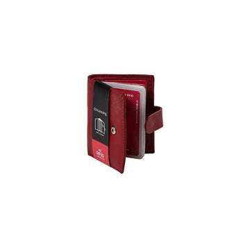 Porte-cartes/carte d'identité rabattable en cuir avec protection RFID ...