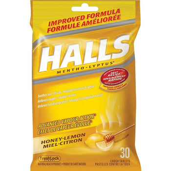 Halls - Pastilles Mentho-Lyptus, saveur citron-miel, paq./30 ...